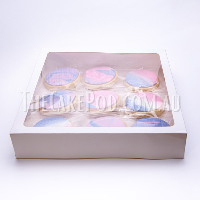 Cookie Boxes White Gloss with a clear window lid wholesale