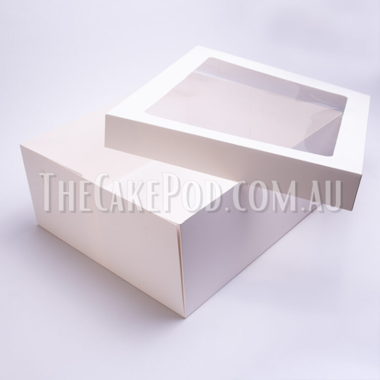 Cake Boxes - Rectangular White Milk Carton with Separate Lid
