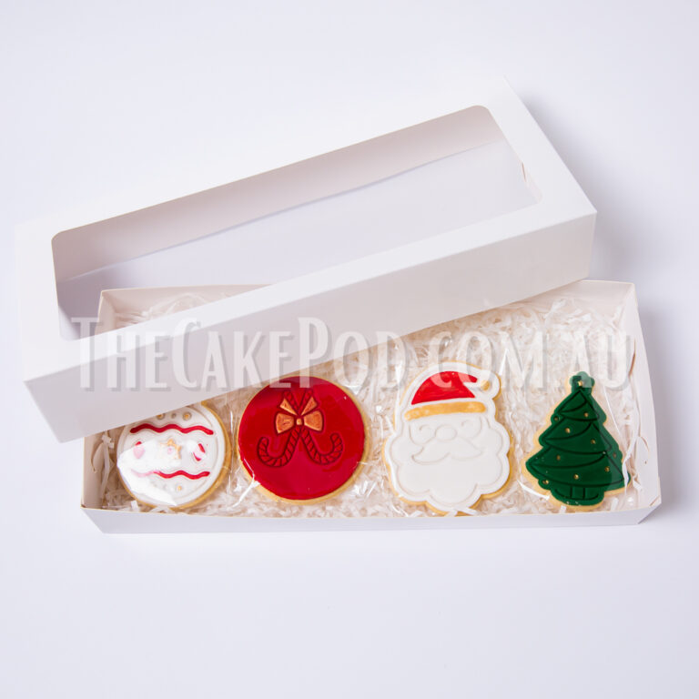 Cookie Boxes White Gloss with a clear window lid wholesale